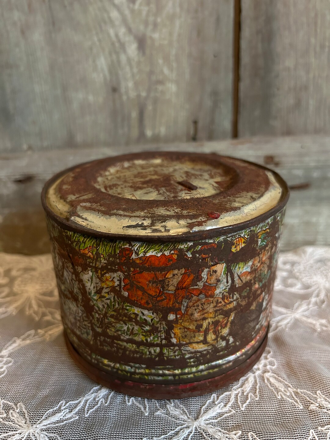 Vintage Candy Tin, Vintage Tin, Candy Tin, Farmhouse Decor, Rusty Tin ...
