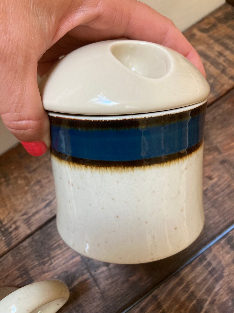 Vintage Sango Rainbow Creamer and Sugar Bowl: Japanese Stoneware ...