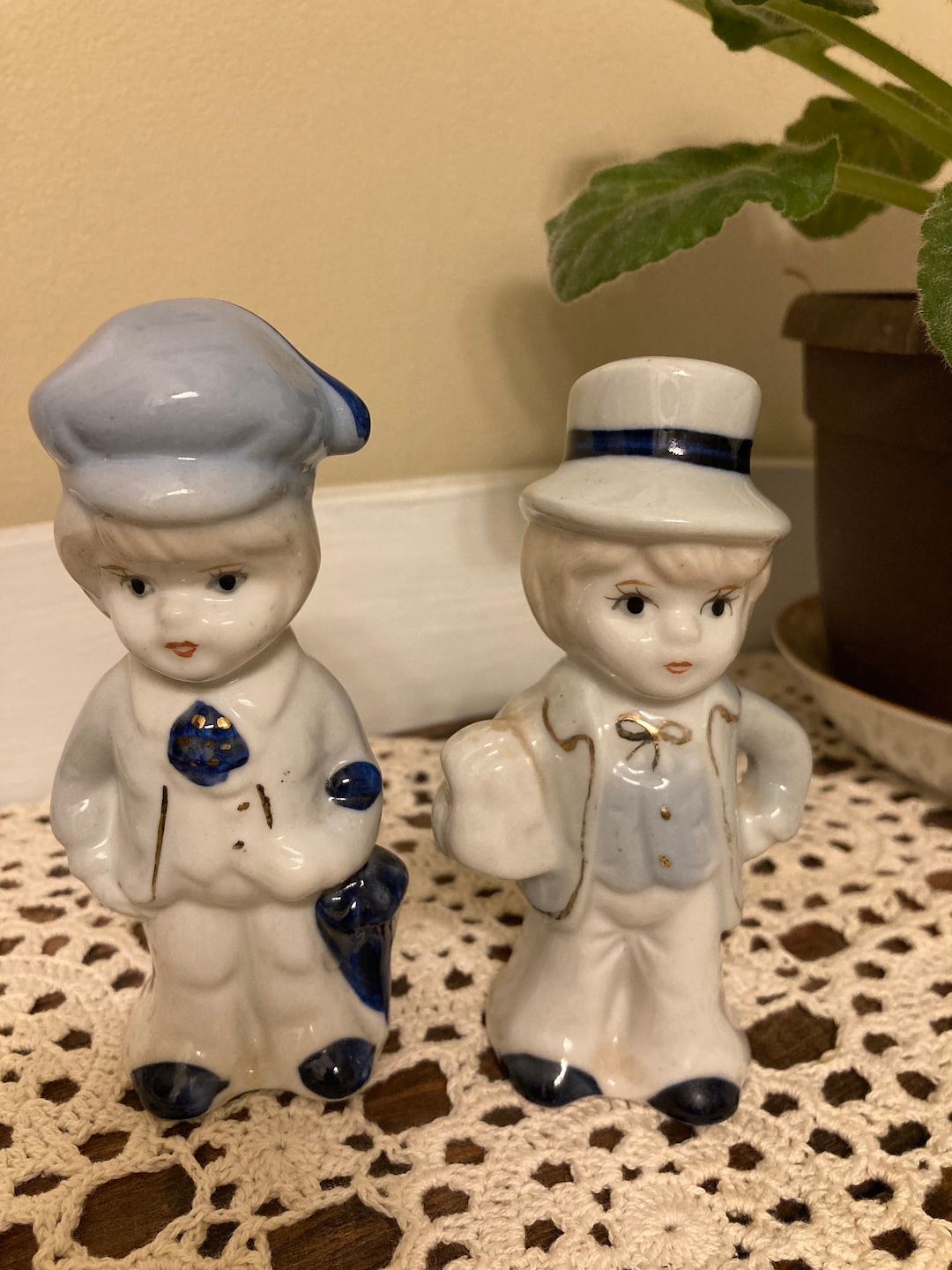 Vintage Blue Boys Figurines - Etsy