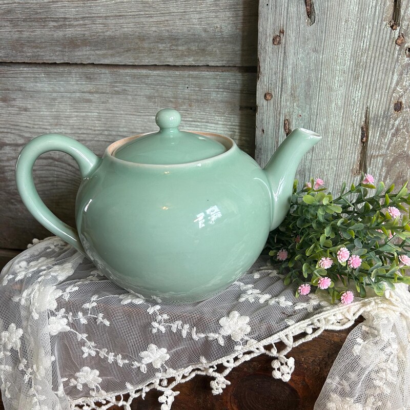 Green Teapot - Etsy