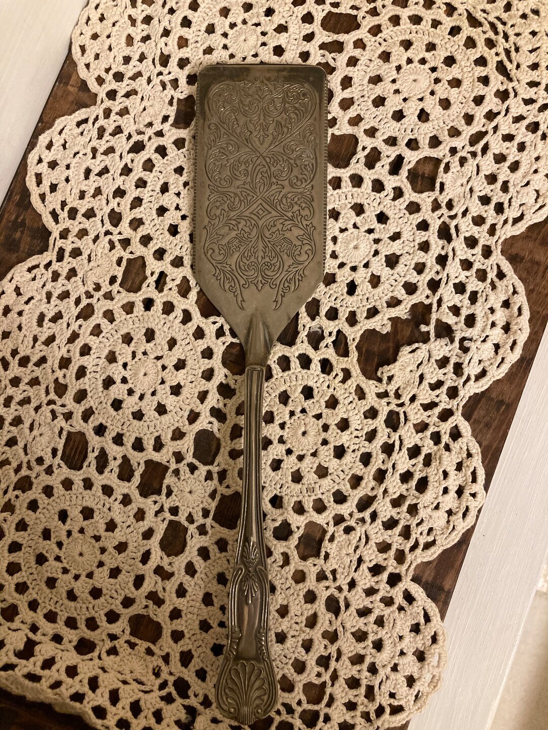 Vintage Kings Pattern Silver Plated Spatula: Tarnished Farmhouse Decor ...