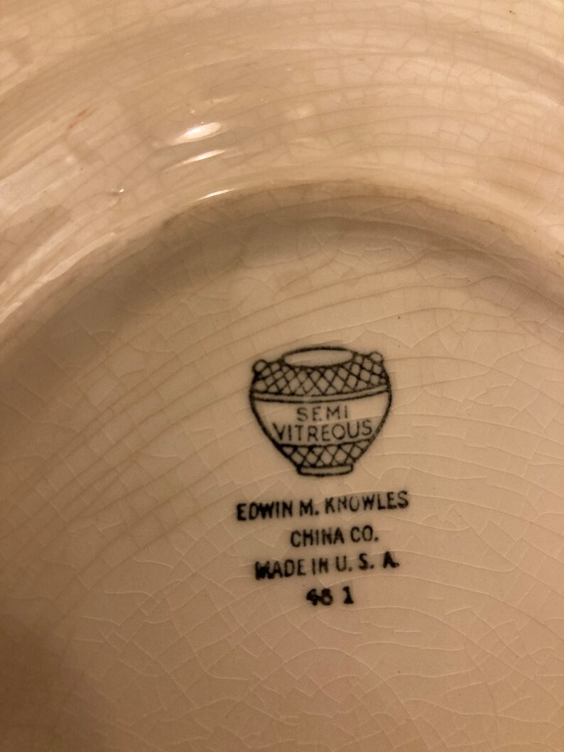 Vintage Edwin M. Knowles Semi Vitreous Floral Platter, Farmhouse Decor ...