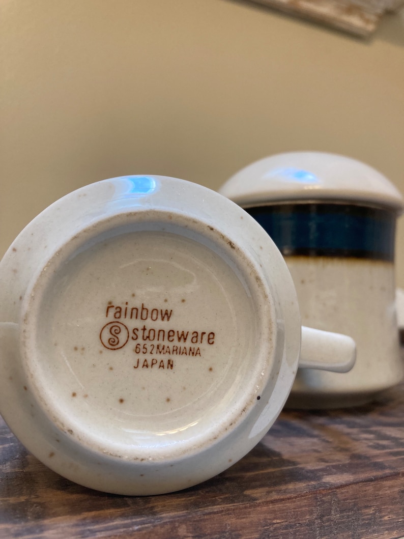 Vintage Sango Rainbow Creamer and Sugar Bowl: Japanese Stoneware ...