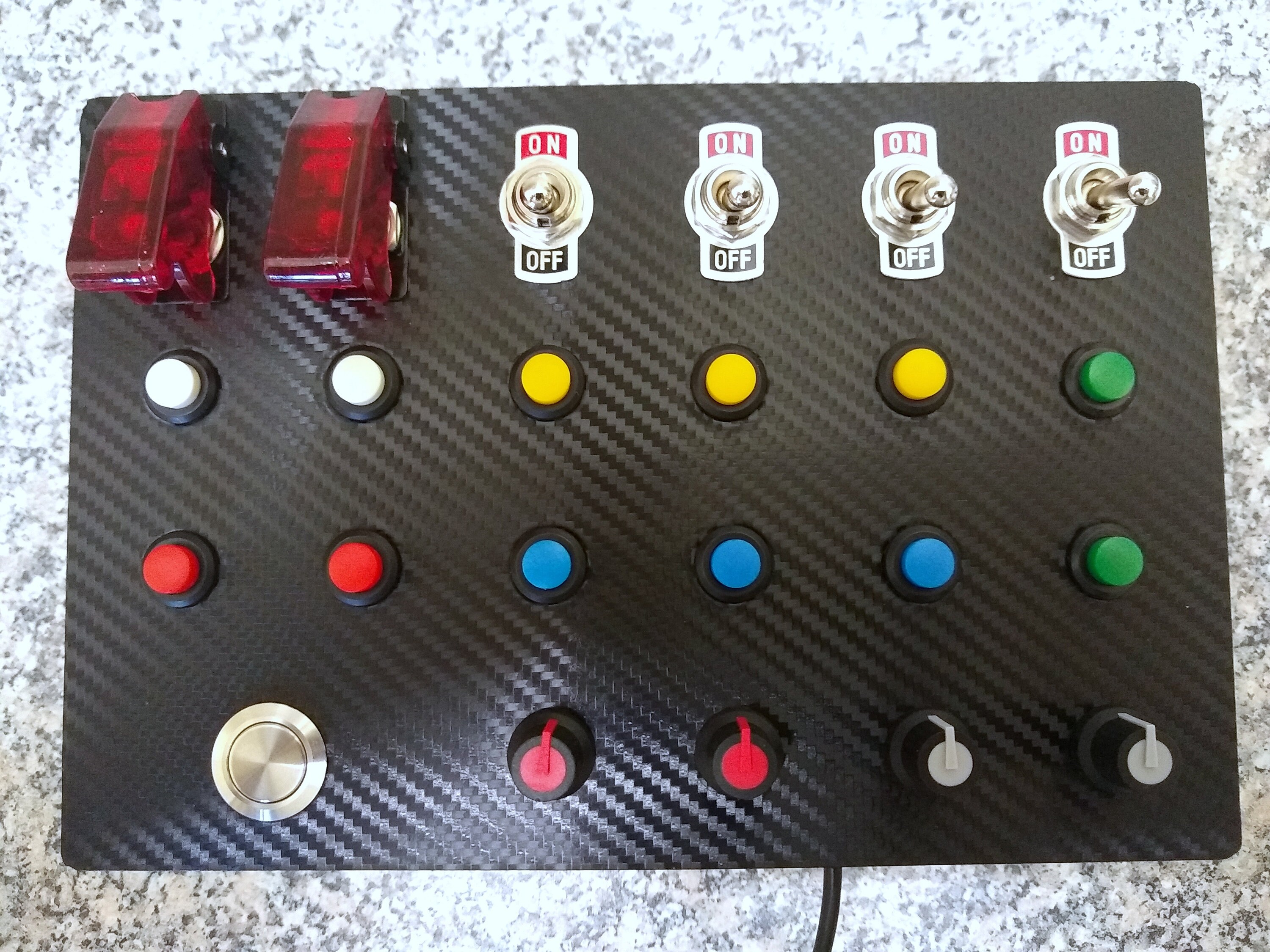 27 Function USB Push Button / Toggle / Rotary Box for PC Racing ...