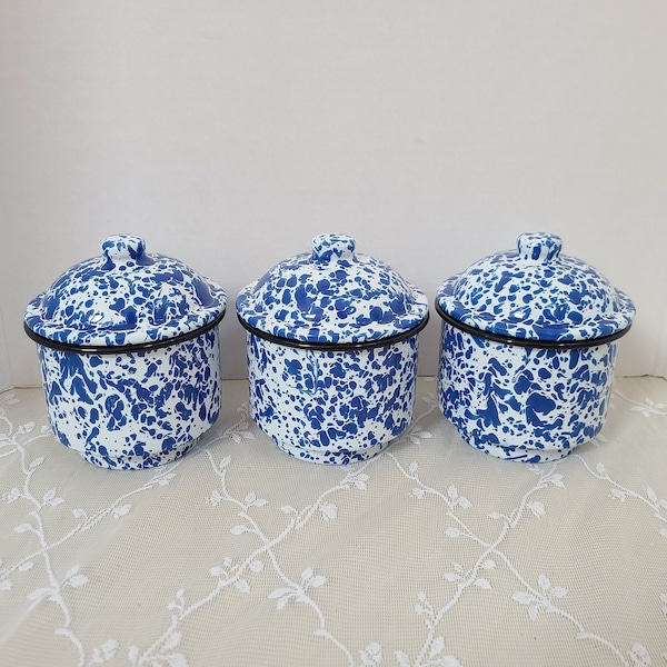 Vintage Speckled Blue Enamelware - Etsy