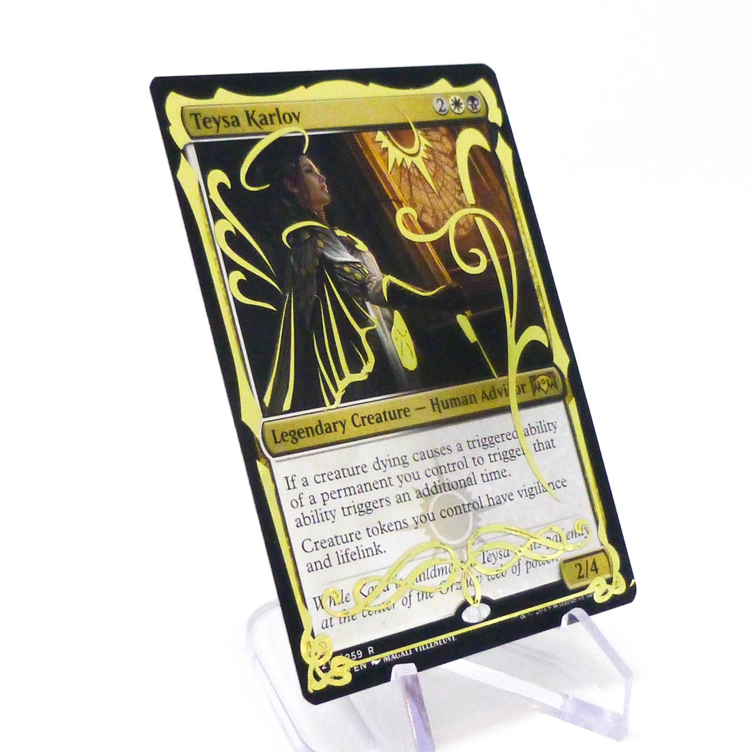 Teysa Karlov - Ravnica Allegiance MTG CARD * Altered Gold Foil Vinyl ...