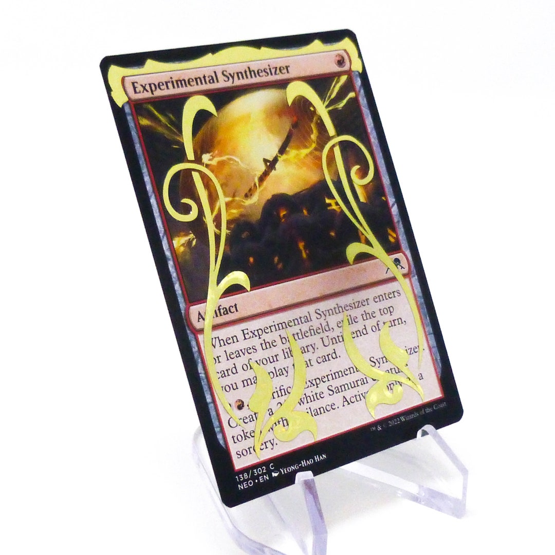 Experimental Synthesizer - MTG CARD * Altered Golden Foil Vinyl* Magic ...