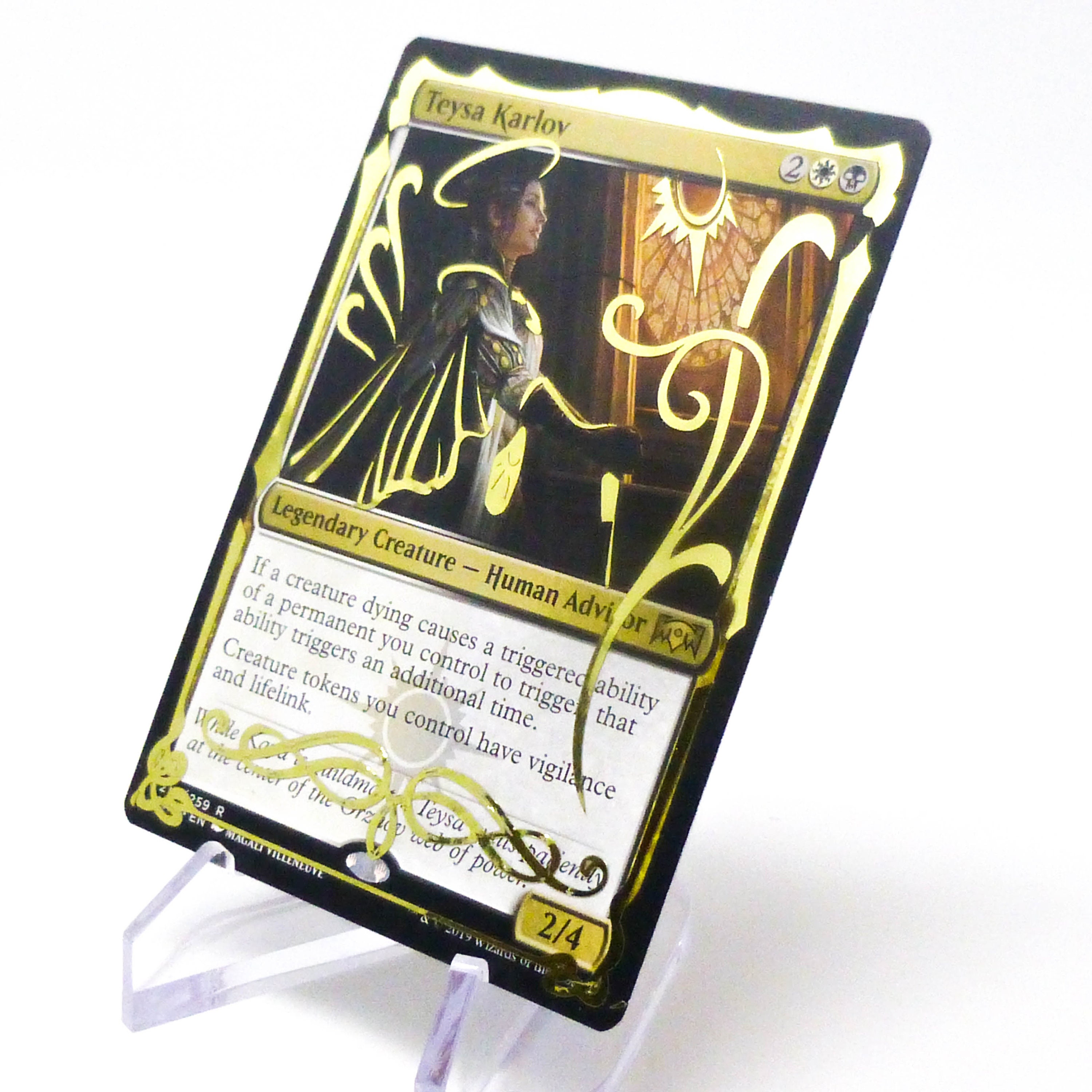 Teysa Karlov Ravnica Allegiance MTG CARD Altered Gold Foil Vinyl Magic ...