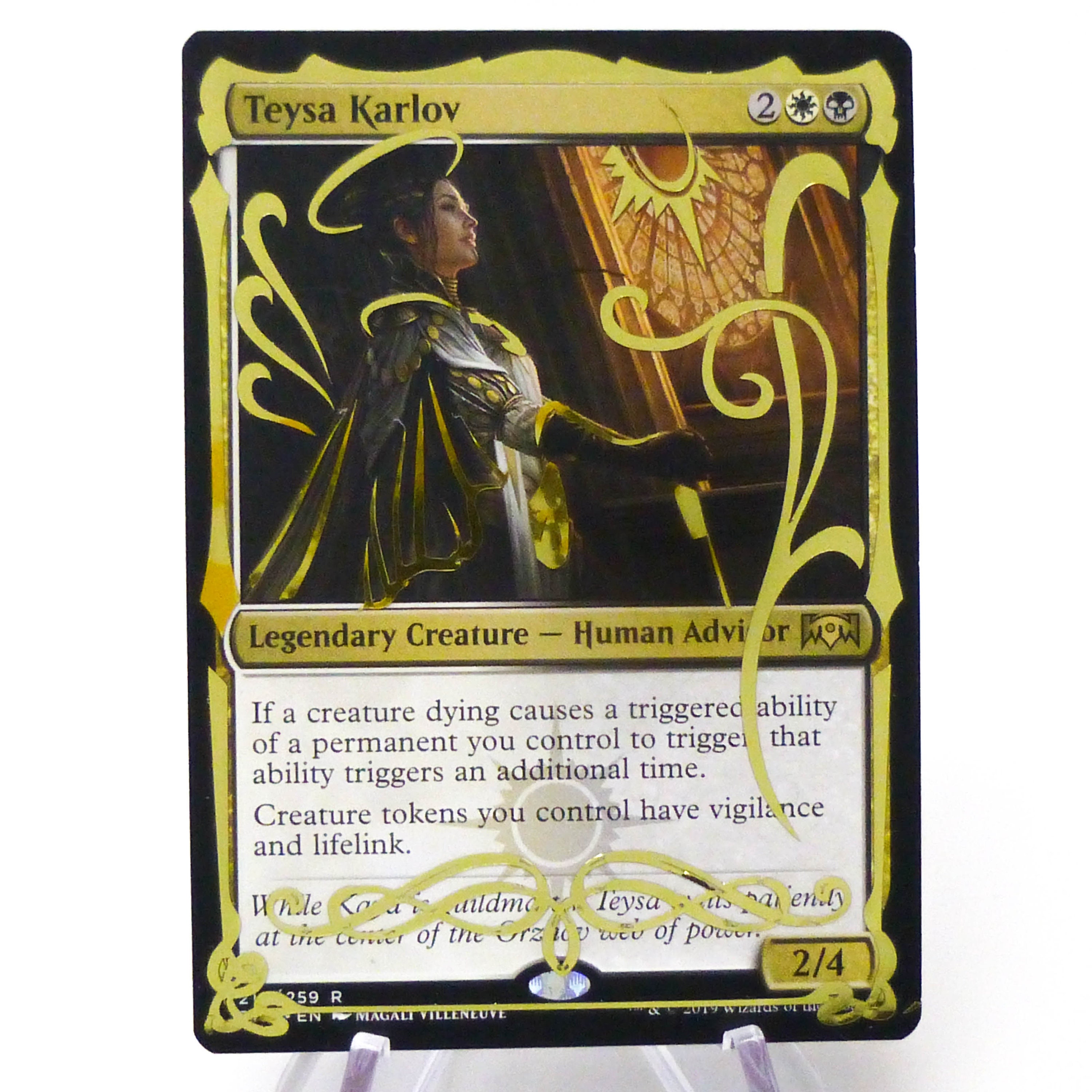 Teysa Karlov - Ravnica Allegiance MTG CARD * Altered Gold Foil Vinyl ...