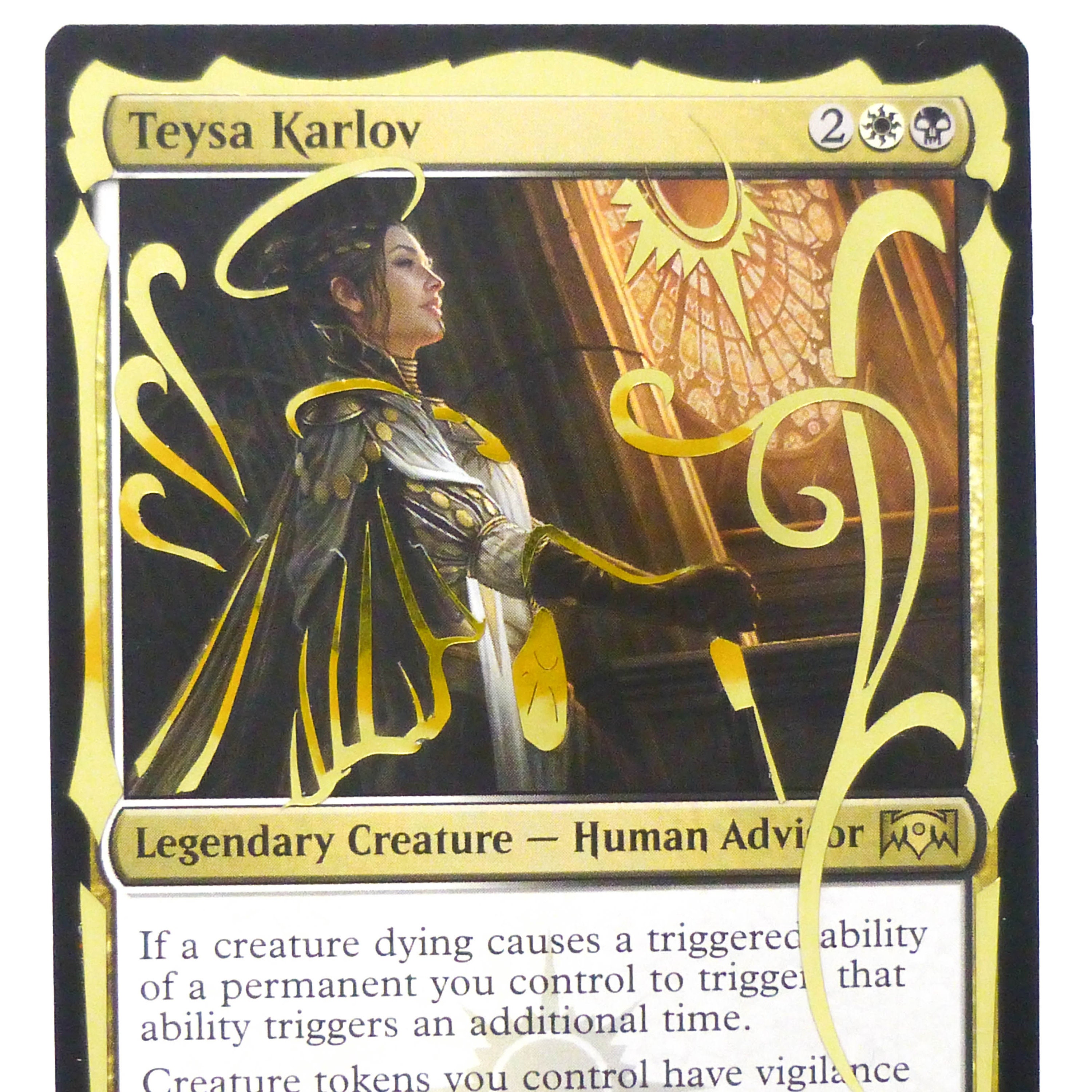 Teysa Karlov - Ravnica Allegiance MTG CARD * Altered Gold Foil Vinyl ...