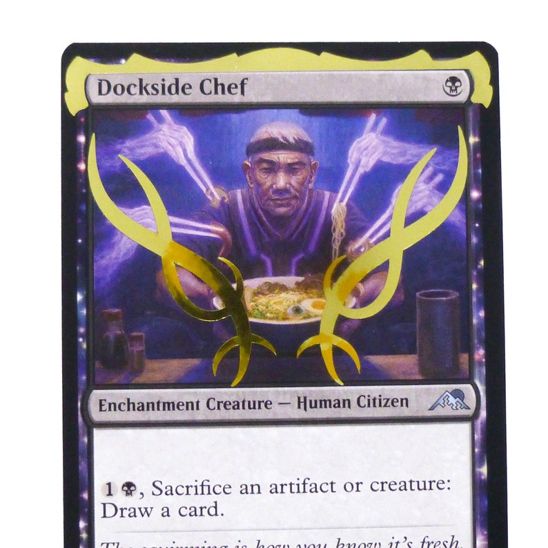 Dockside Chef MTG CARD Altered Golden Foil Vinyl Magic the Gathering ...