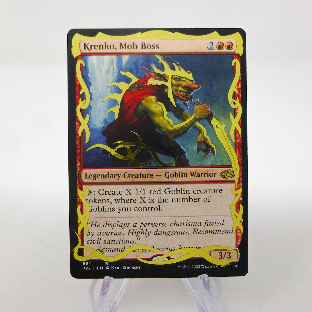 Krenko Mob Boss commander MTG CARD Altered Golden Foil - Etsy