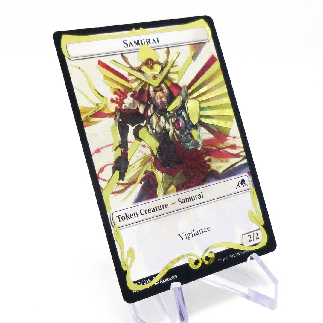 Samurai Token - MTG CARD * Altered Gold Foil Vinyl* Magic the Gathering ...