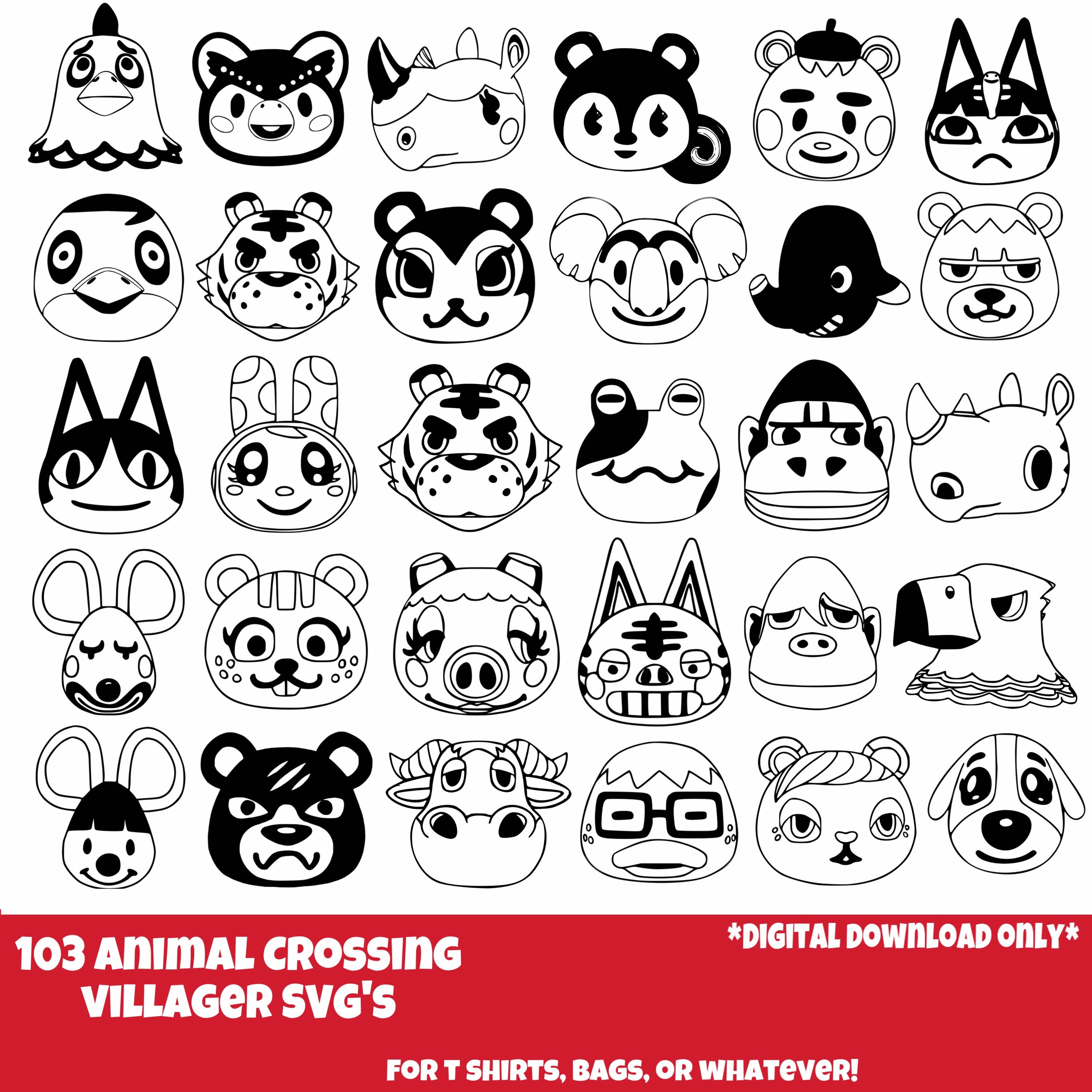 Animal Crossing Villager Svg Designs: for T Shirts Bags and - Etsy