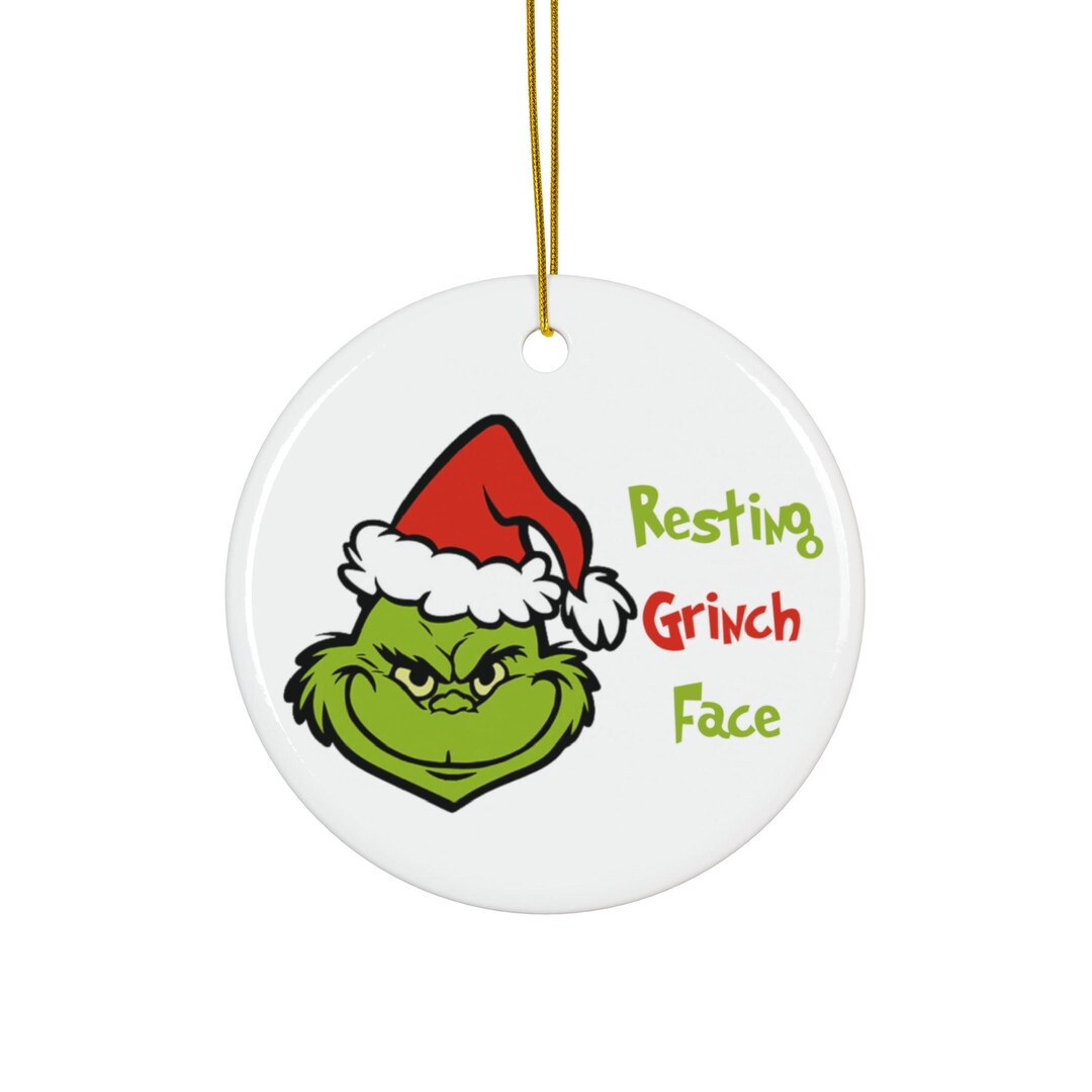 Resting Grinch Face Ornament - Etsy