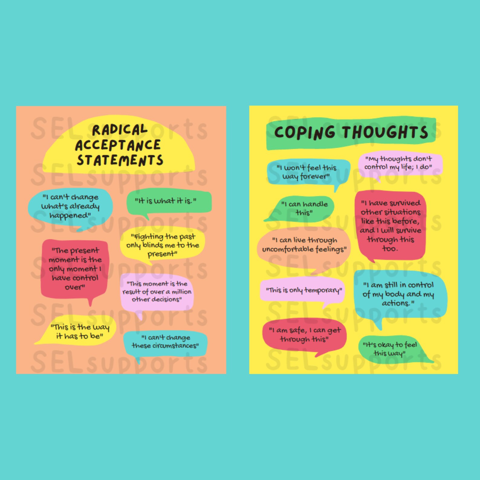 DBT Therapy Office Poster BUNDLE | 8.5x11 DIGITAL Download Mental ...