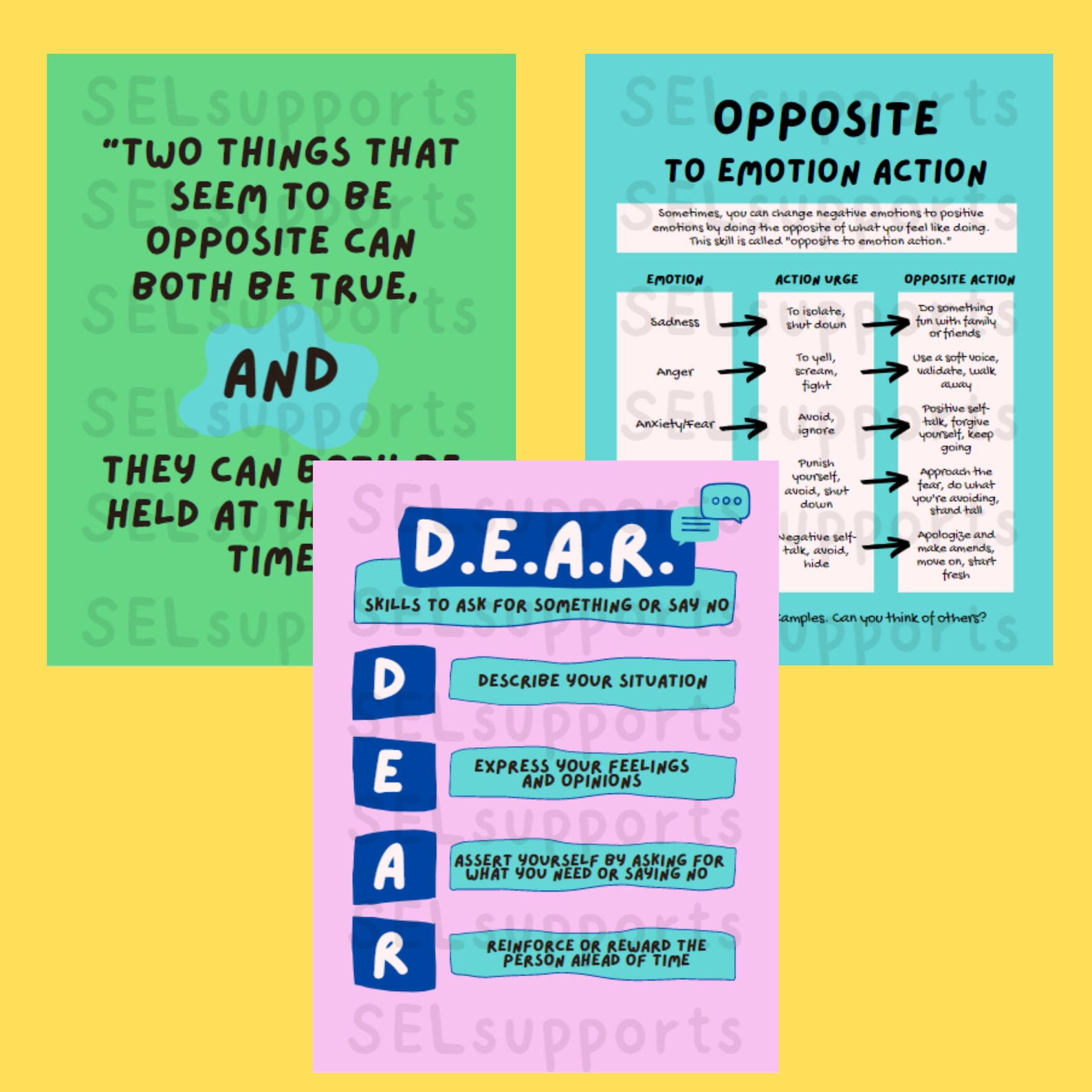 DBT Therapy Office Poster BUNDLE | 8.5x11 DIGITAL Download Mental ...