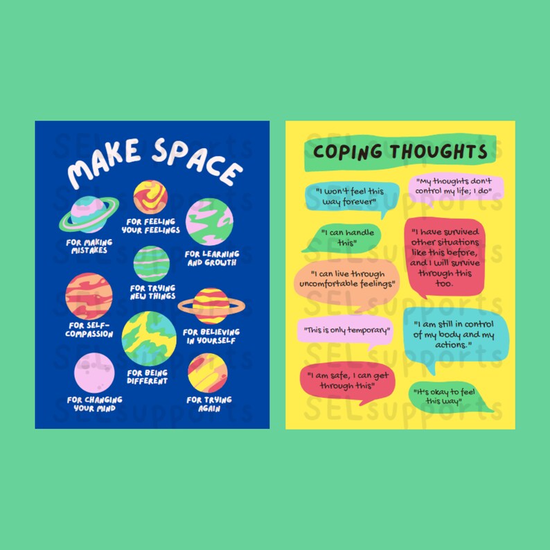 Self-talk Affirmations Growth Mindset Therapy Poster BUNDLE 30%off List ...