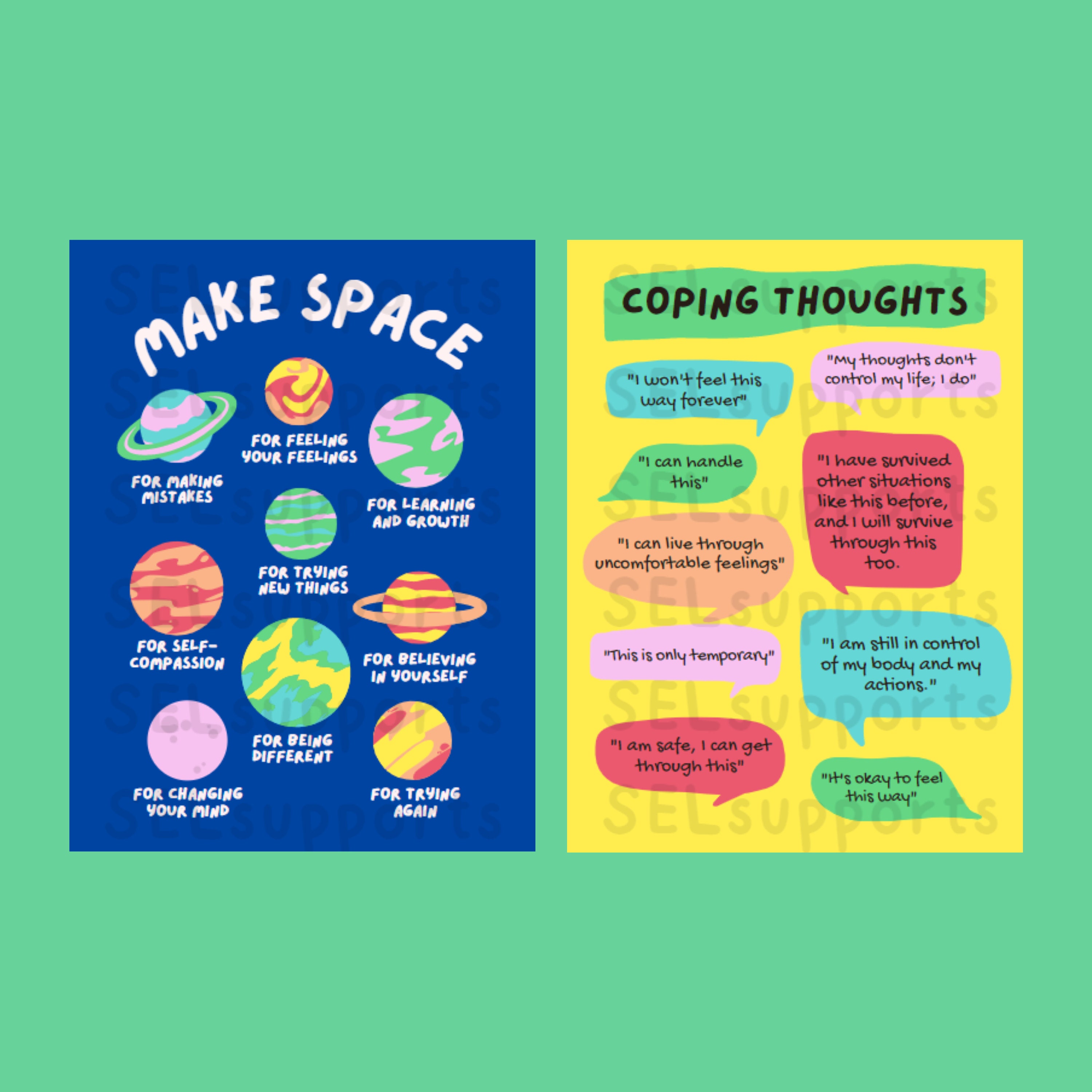 Self-talk Affirmations Growth Mindset Therapy Poster BUNDLE - Etsy