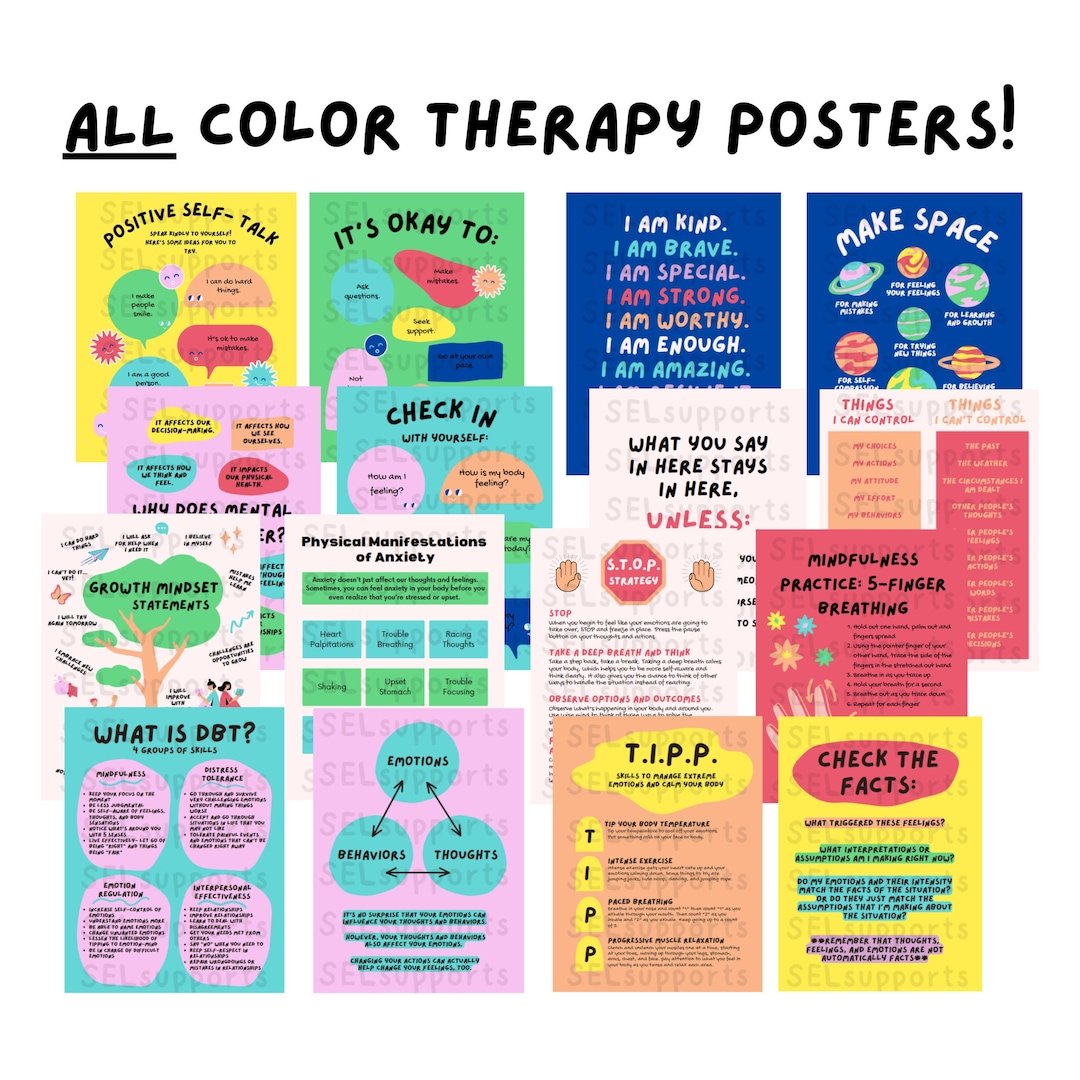 Color Therapy Poster BUNDLE | 28 Posters 8.5x11 DIGITAL DOWNLOAD ...