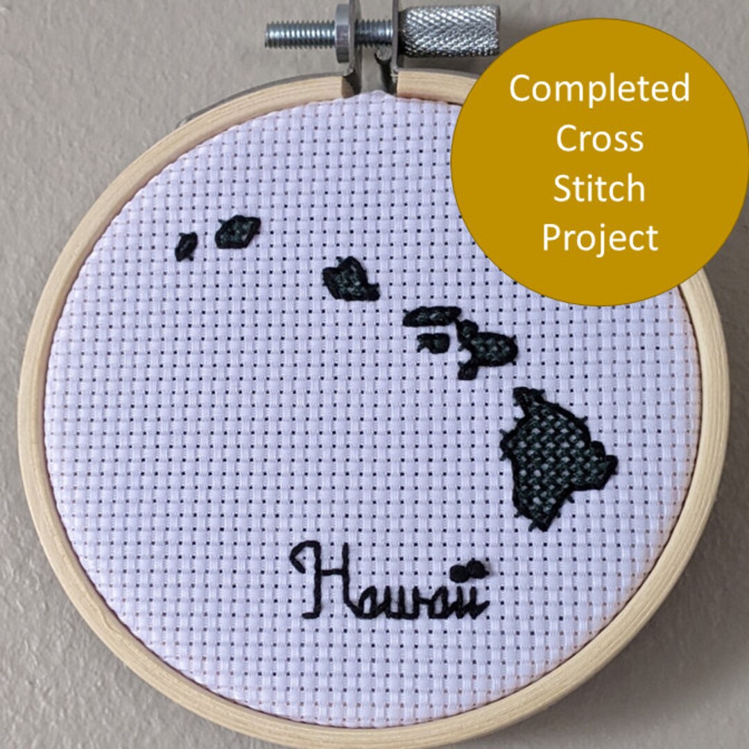 Completed Hawaii Cross Stitch Project - Etsy