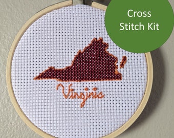 Virginia Map Cross Stitch Pattern Virginia Art Pattern Virginia ...