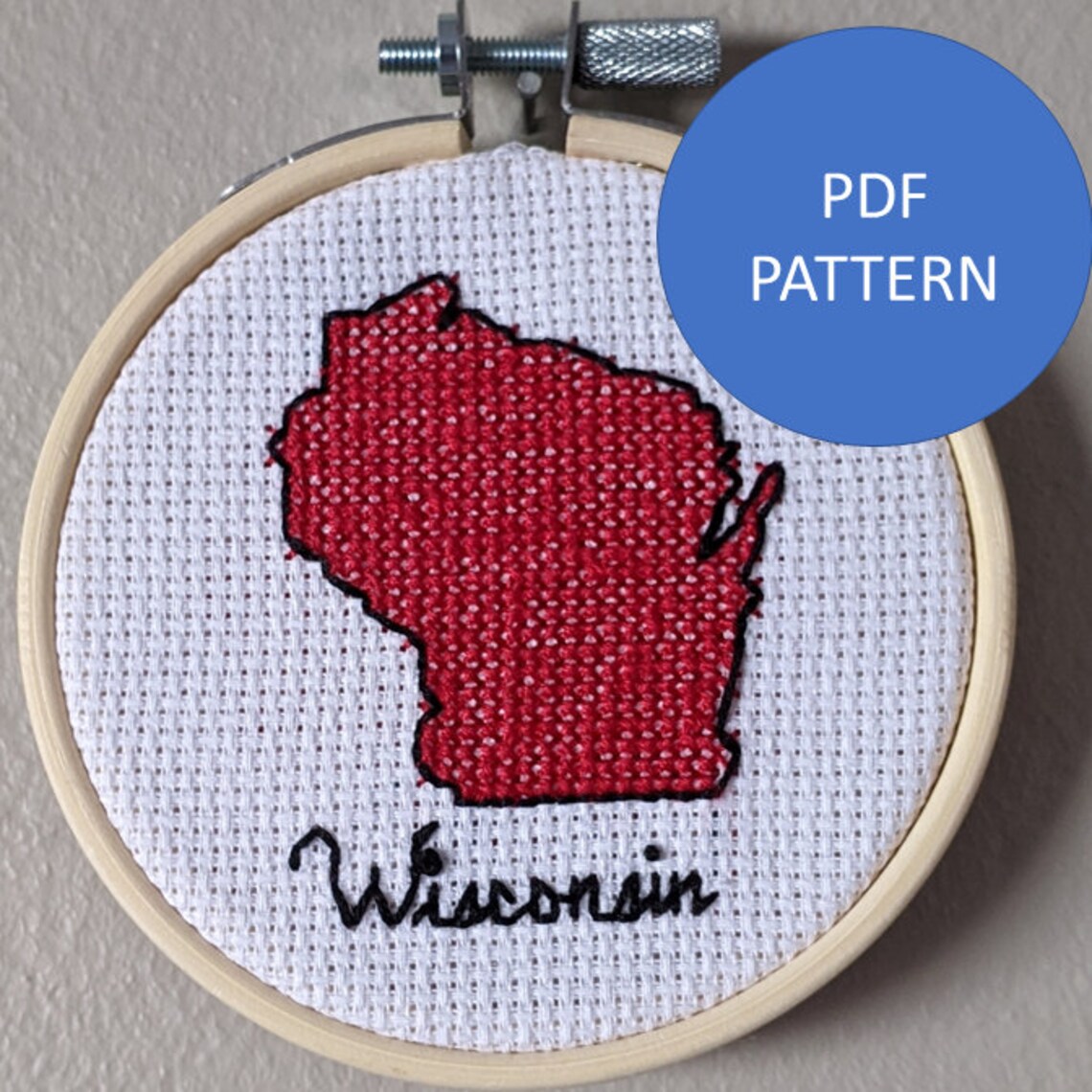 Wisconsin Cross Stitch Pattern (PDF Pattern Only) - Etsy