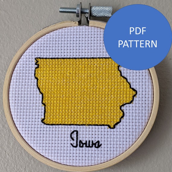 Iowa Cross Stitch Pattern PDF Pattern Only | Etsy