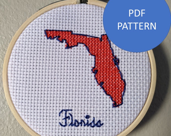 Florida State Embroidery Pattern and Stitch Guide Digital Download PDF ...