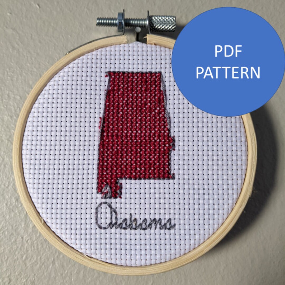 Alabama Cross Stitch Pattern (PDF Pattern Only) - Etsy