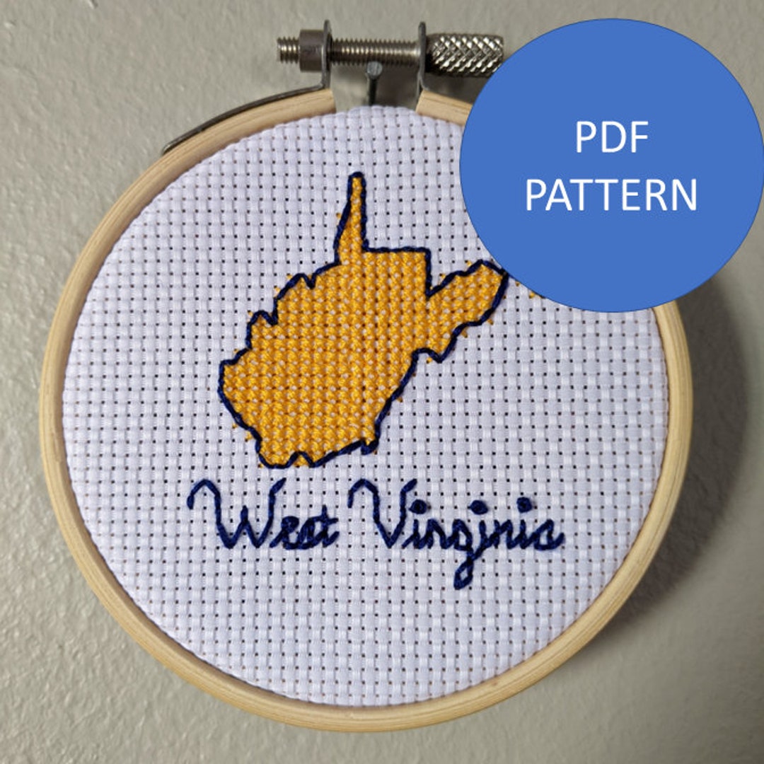 West Virginia Cross Stitch Pattern (PDF Pattern Only) - Etsy