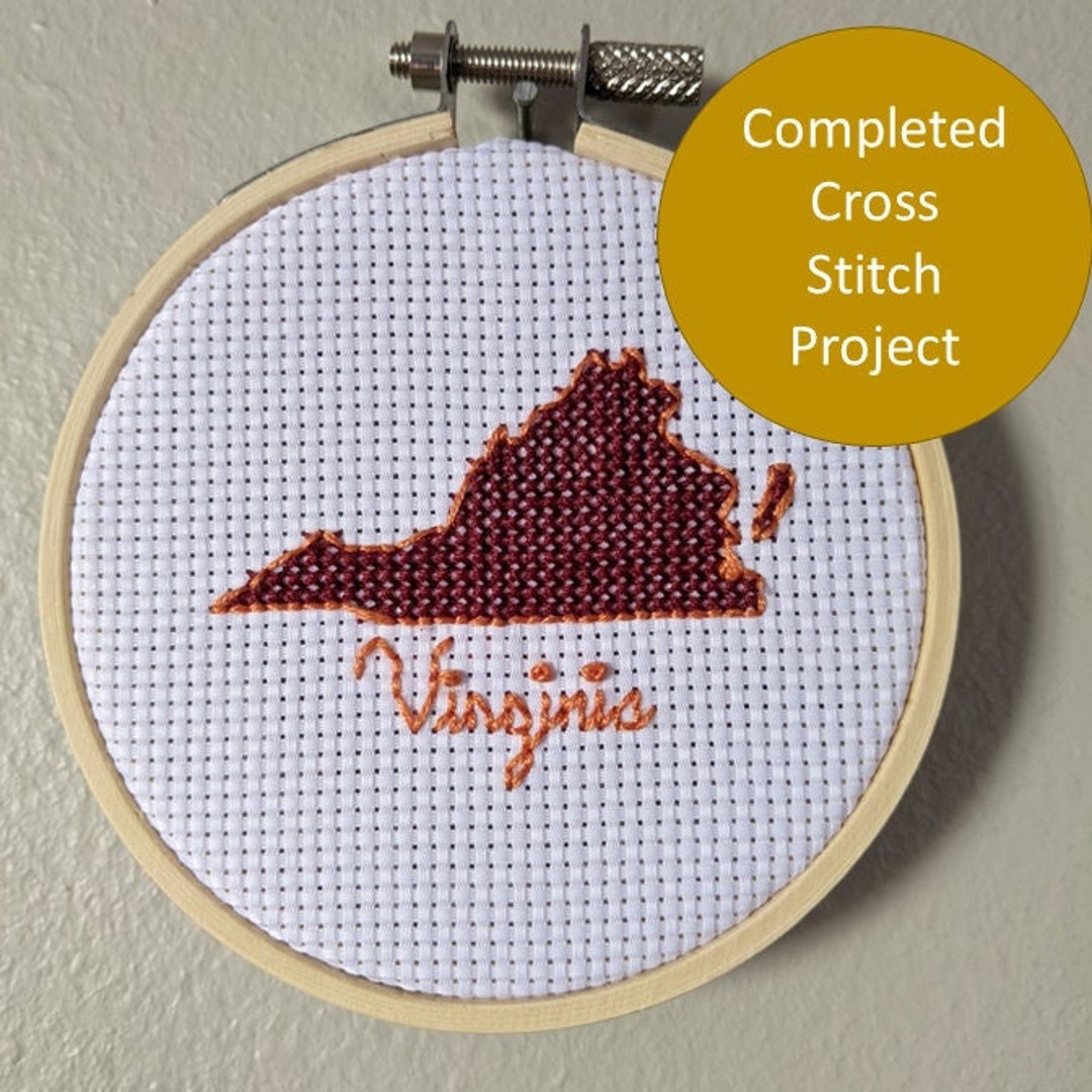 Completed Virginia Cross Stitch Project - Etsy