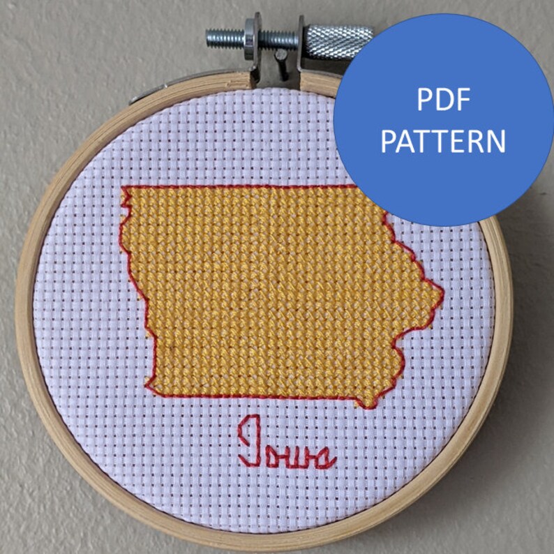 Iowa Cross Stitch Pattern (PDF Pattern Only) - Etsy