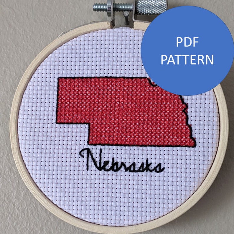 Nebraska Cross Stitch Pattern (PDF Pattern Only) - Etsy