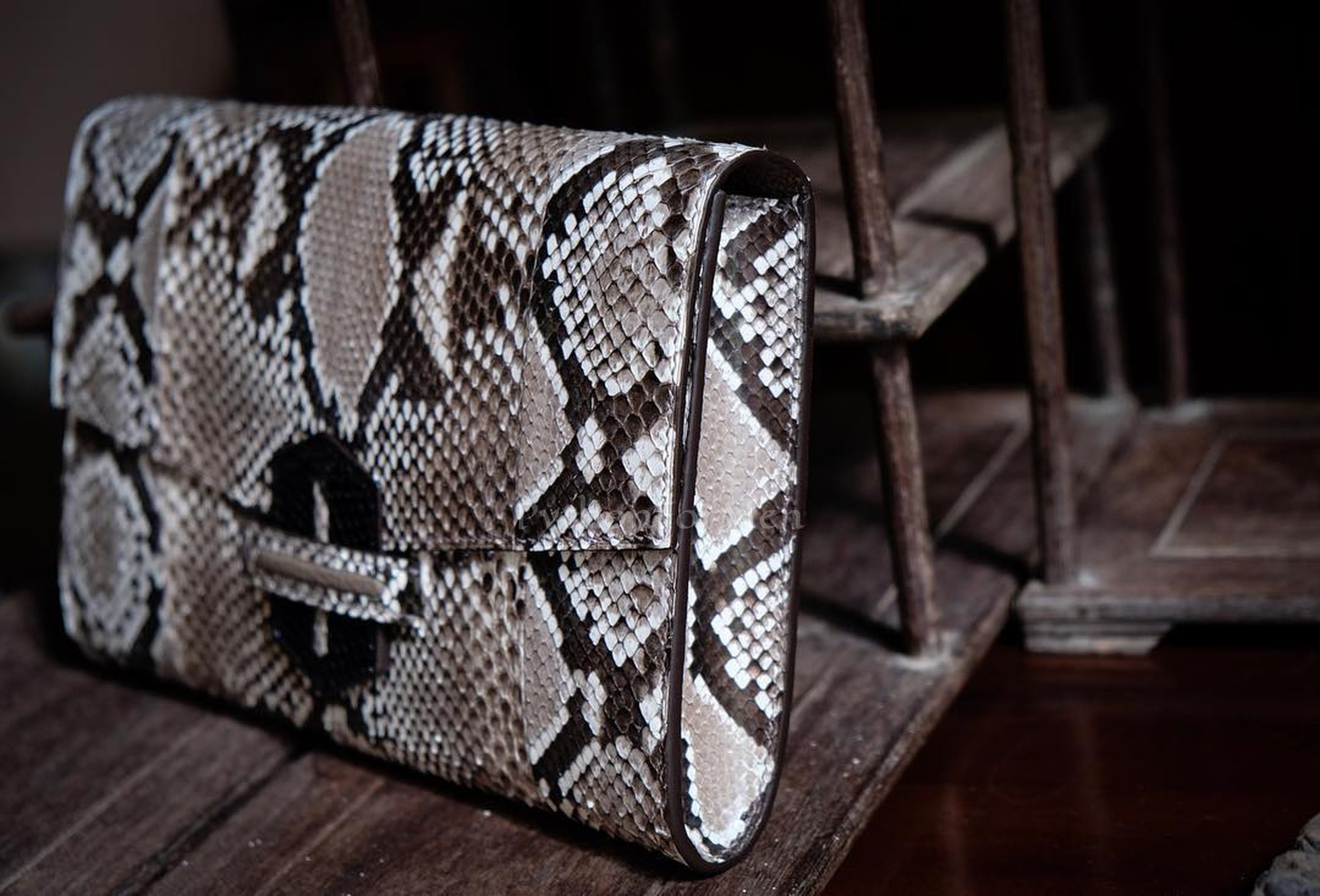 Elegant Luxury White Snake Pattern Genuine Python Leather Hand - Etsy