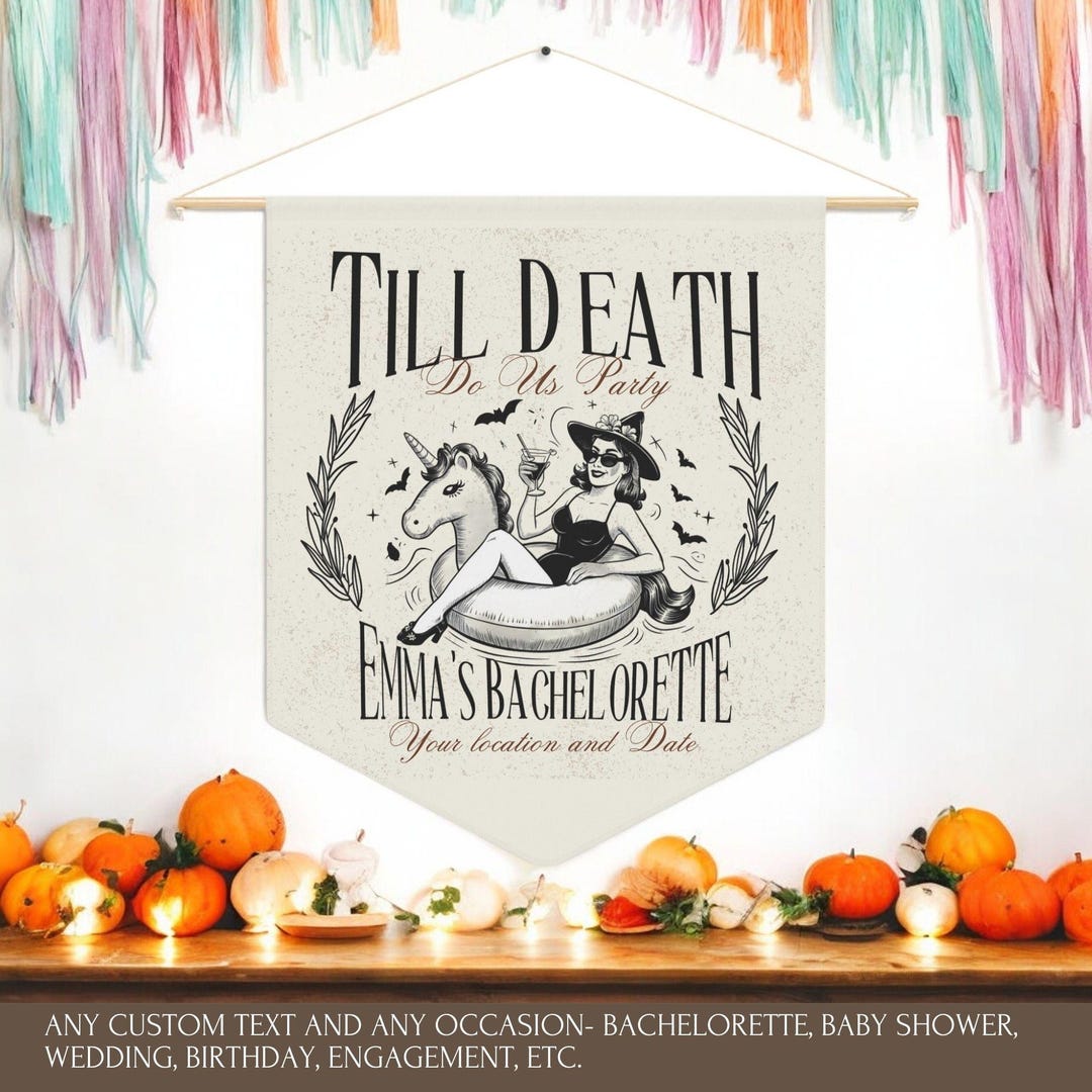 Personalized Gothic Bridal Shower Photobooth Pennants, Witch Coven Deco ...