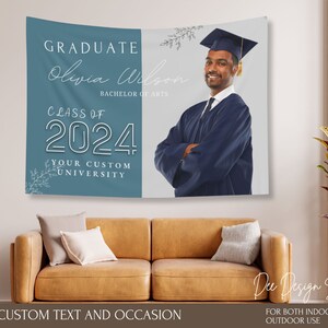 Personalized Graduation Backdrop Banner, School Graduation Party Sign ...