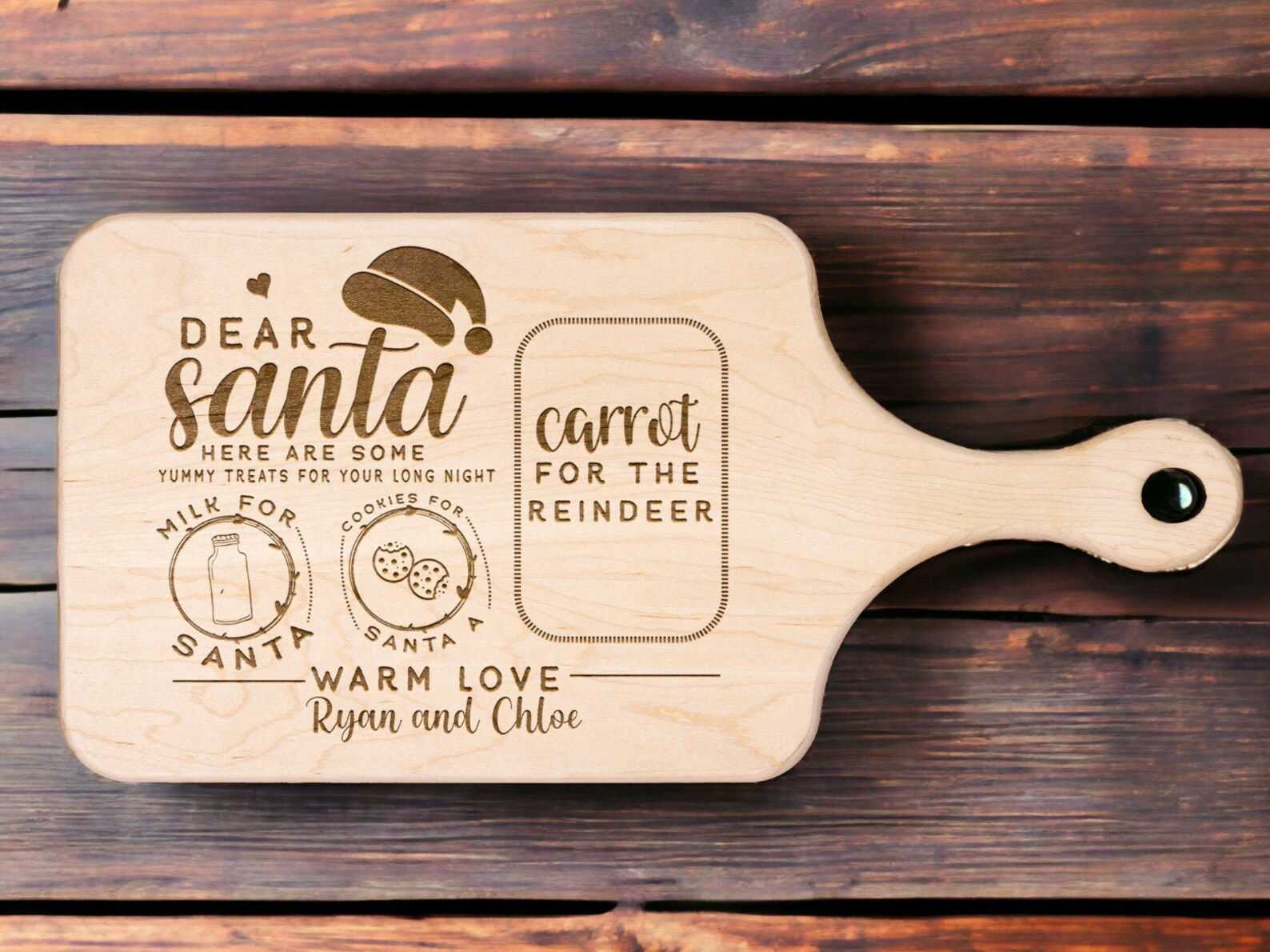 PERSONALIZED Wooden Secret Santa Snack Plate, Milk Carrot Cookie ...
