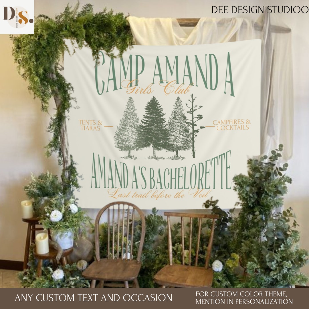 Custom Camp Bachelorette Party Photo Banner, Camping Cabin Bachelor ...
