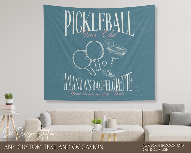 Pickleball Bachelorette Party Backdrop, Personalized Table Tennis Theme ...