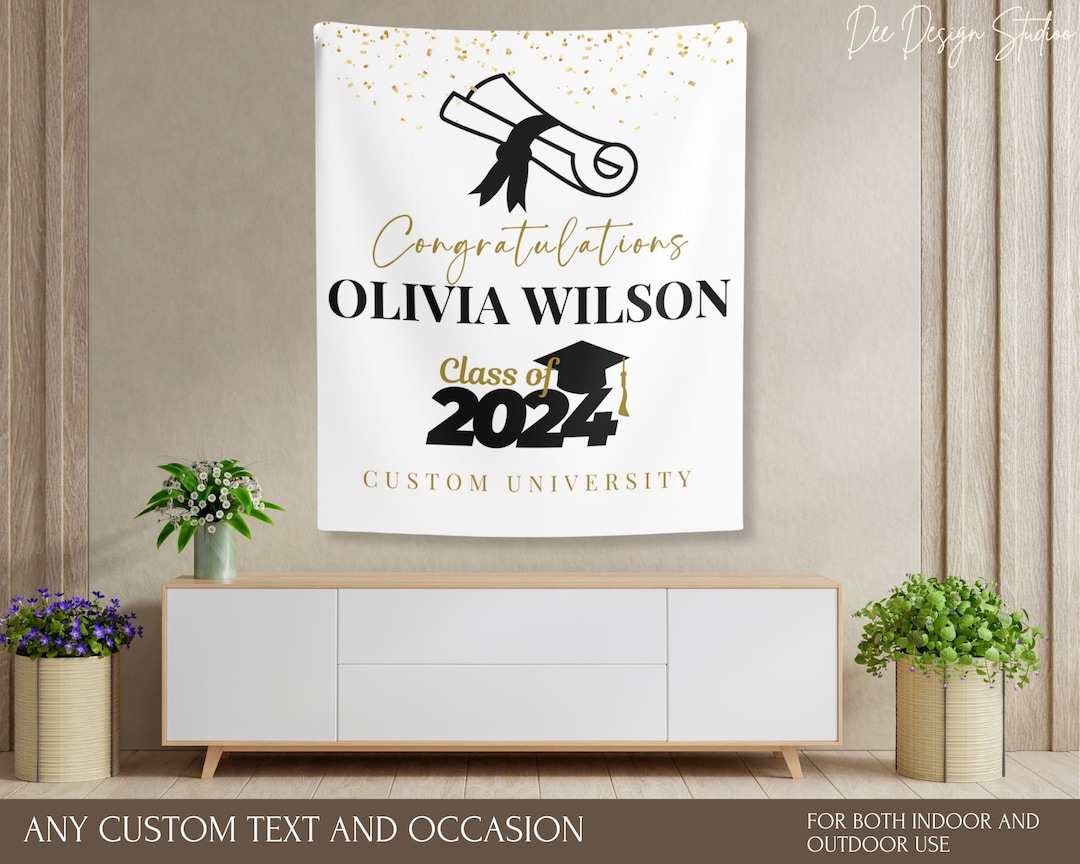 Personalized School Graduation Name Banner, Graduation Ceremony Decor ...