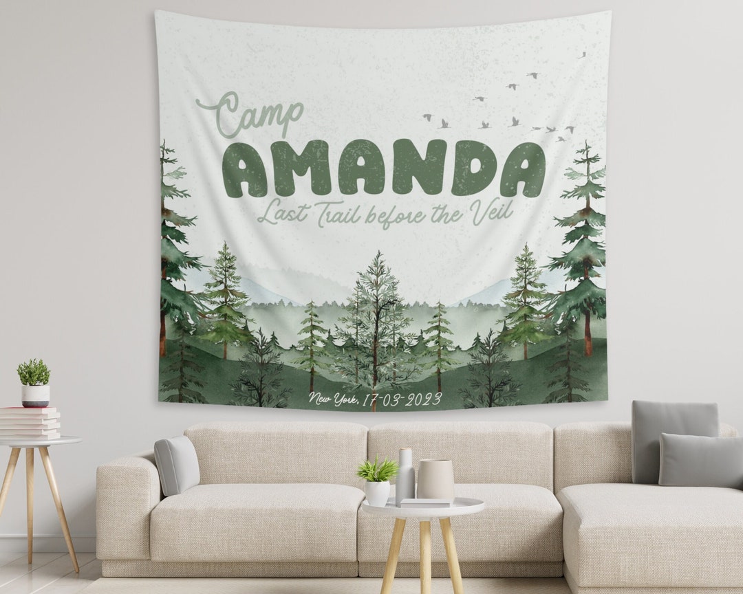 Custom Camp Bachelorette Banner, Mountain Camp Bach Party Signs ...