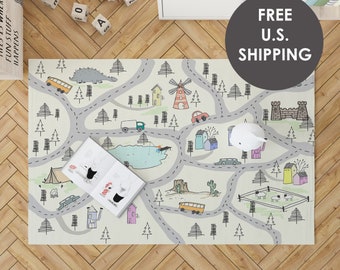 Road Map Play Mat - Etsy