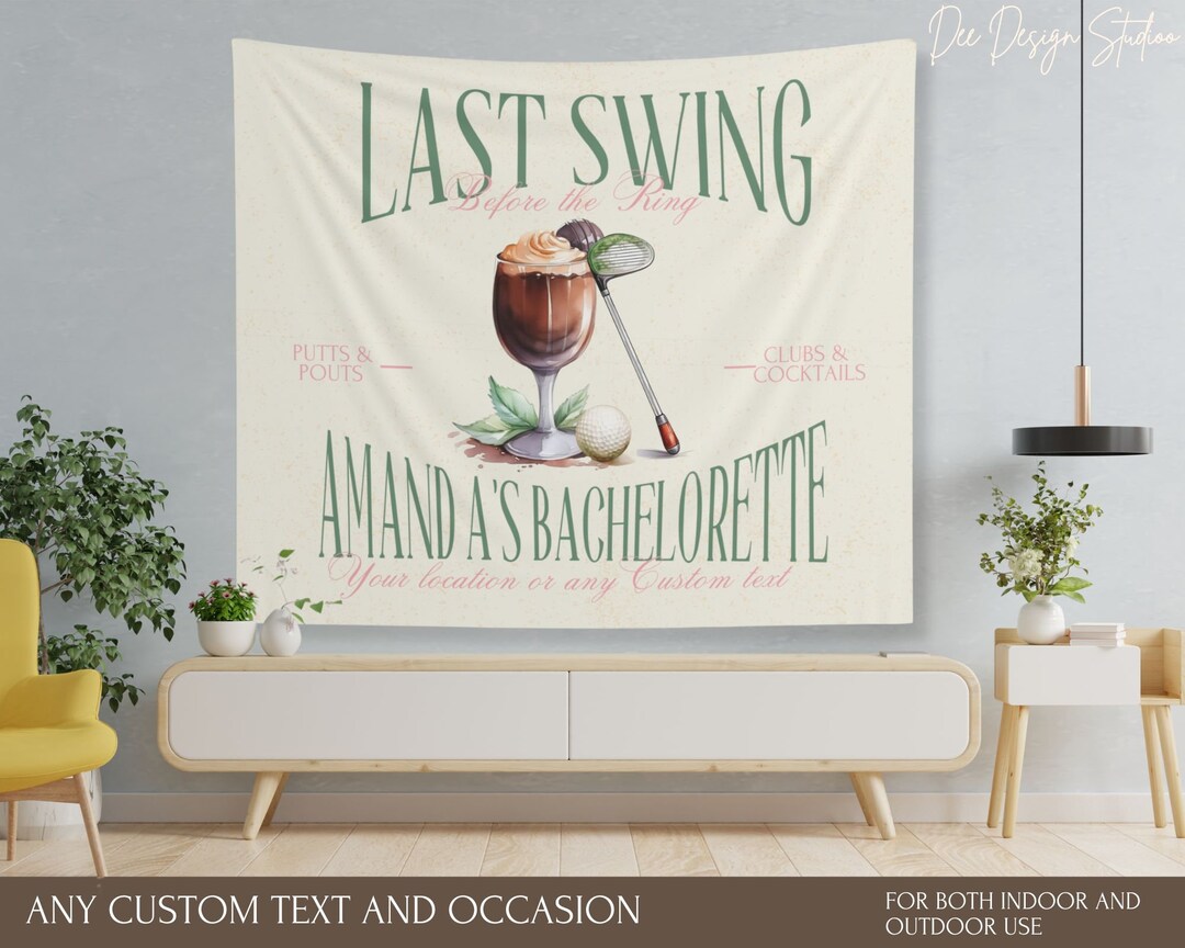 Lets Par Tee Banner, Golfing Bachelorette Party Backdrop, Golf Themed ...