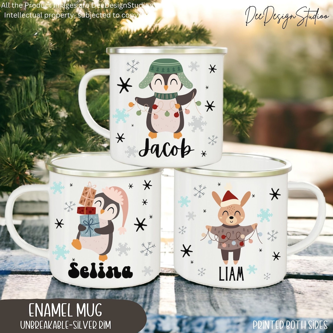 Christmas Hot Chocolate Mug for Kids Custom, Hot Cocoa Cup for Toddlers ...