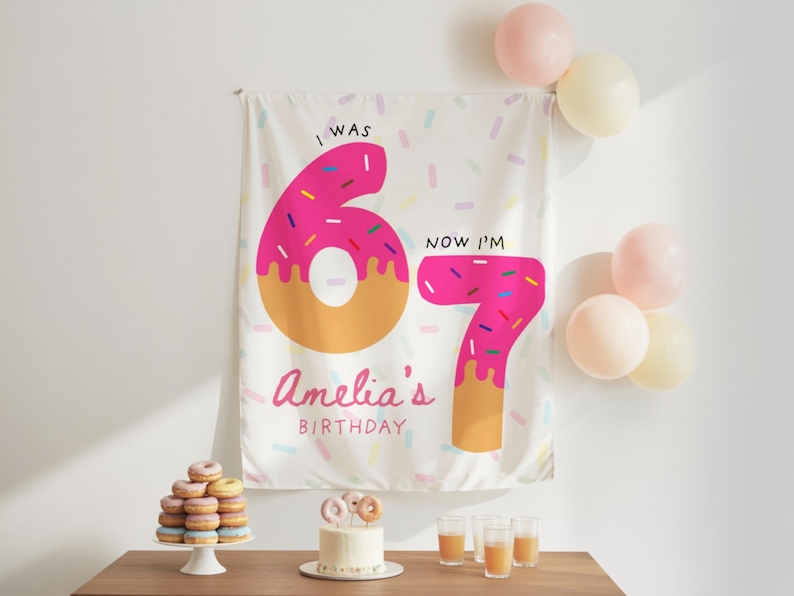 Ice Cream Drip 6 7 Girl Birthday Banners, Six Seven Teen Birthday Sign ...