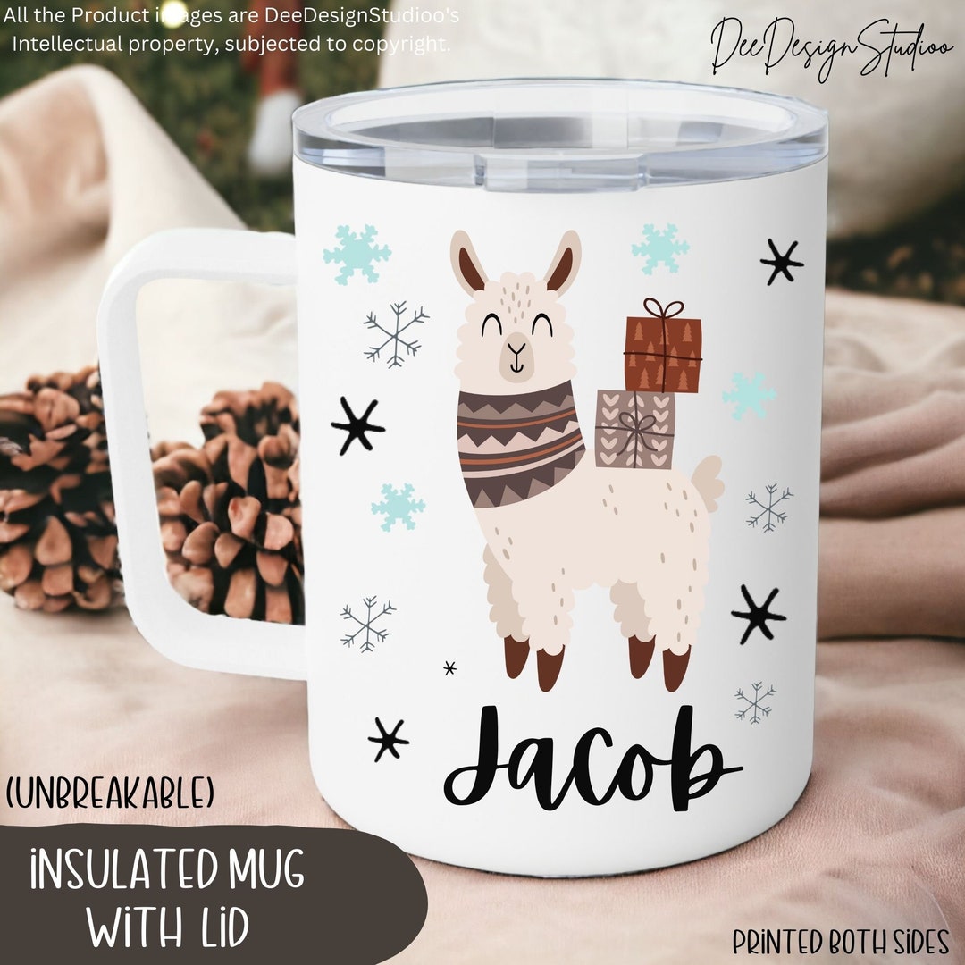 Mug With Lid for Kids Personalized, Hot Chocolate / Coffee Mug for Boys ...