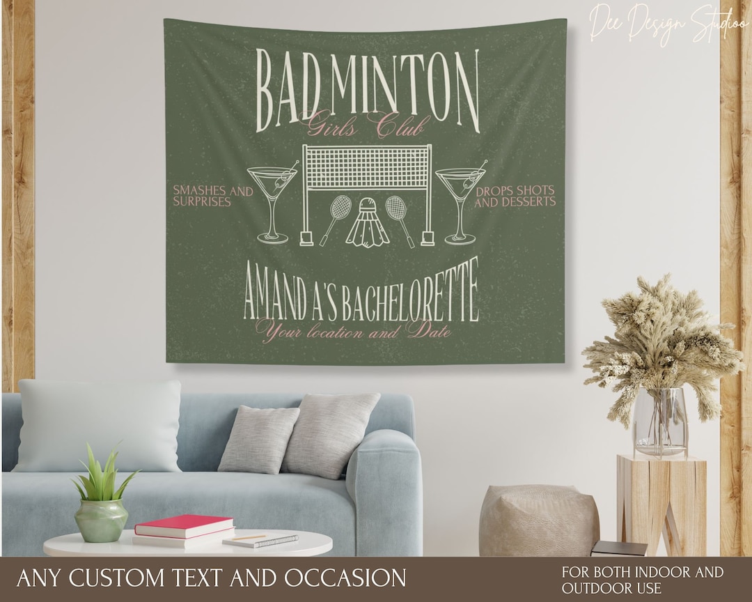 Custom Badminton Bachelorette Party Banner, Last Swing Before Ring ...