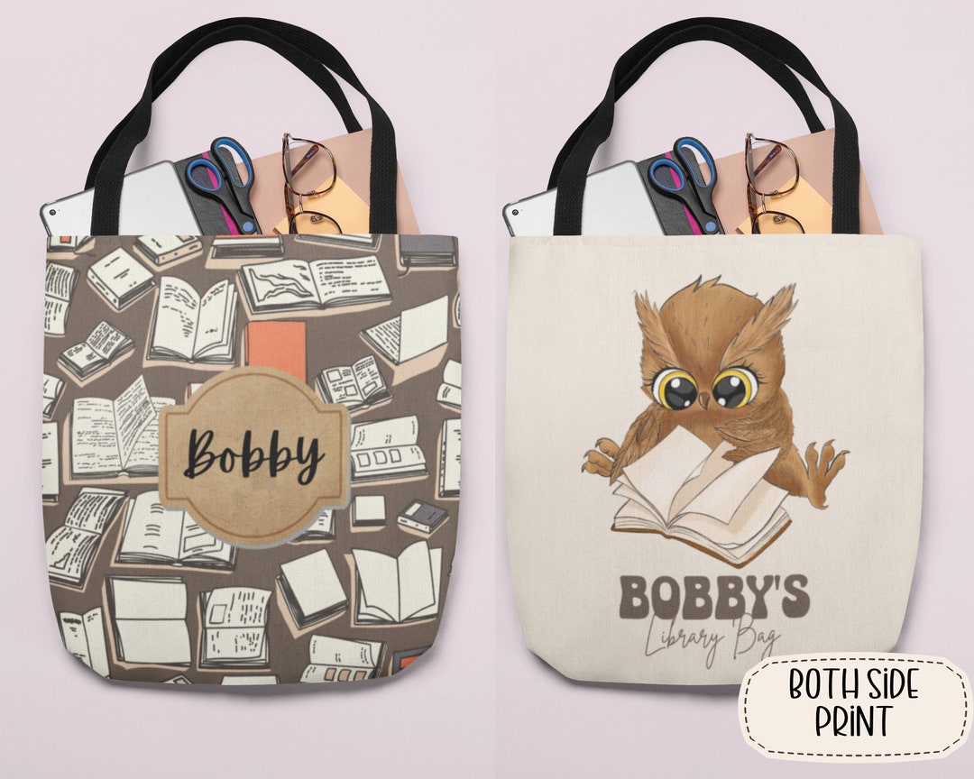 CUSTOM Kids Library Book Tote Bag, Read Book Bag, Book Lovers Tote Bag ...