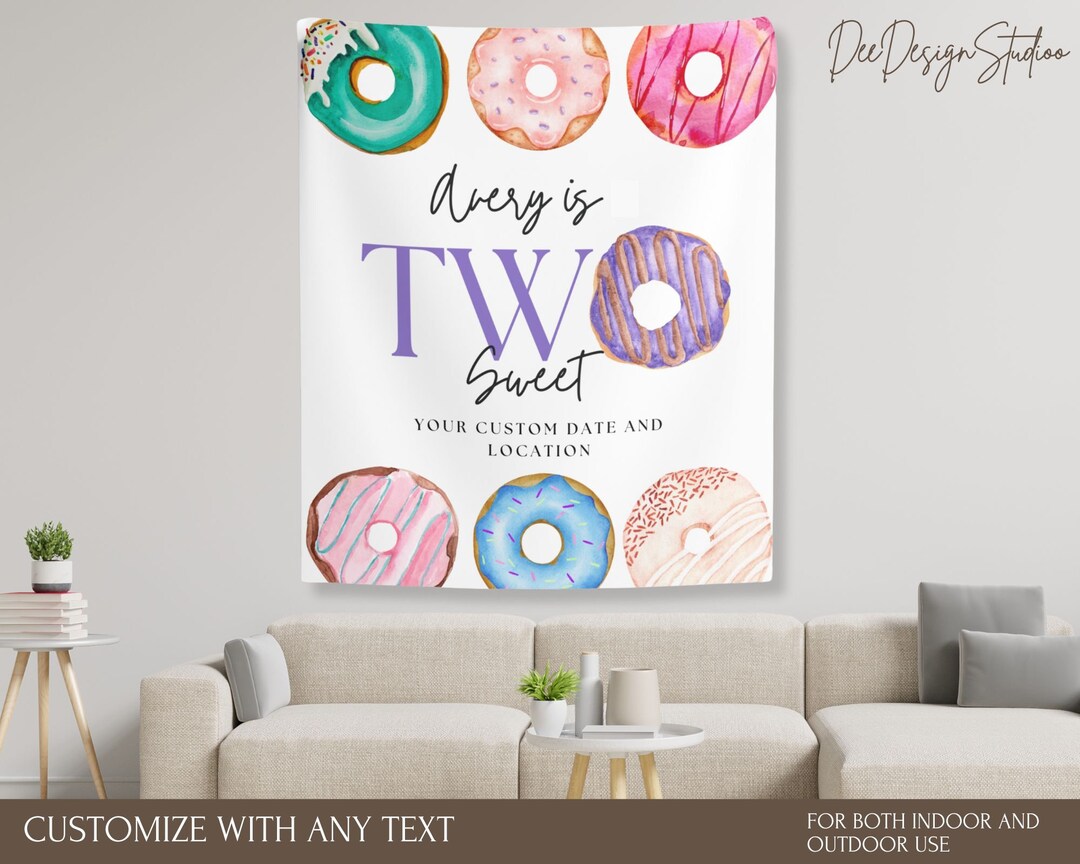 Custom Donut Birthday Banner Sign, Donut Lover Second Birthday ...